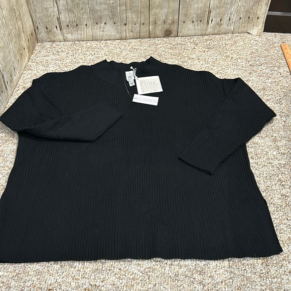 MarlaWynne | Sweaters | Marla Wynne X Classic Black Ribbed Wynne Layers ...